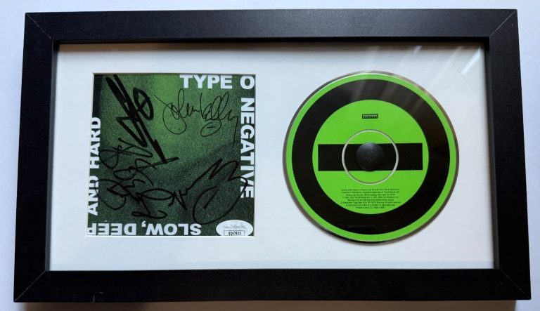 Type O Negative band REAL hand SIGNED Slow Deep & Hard CD Framed ...