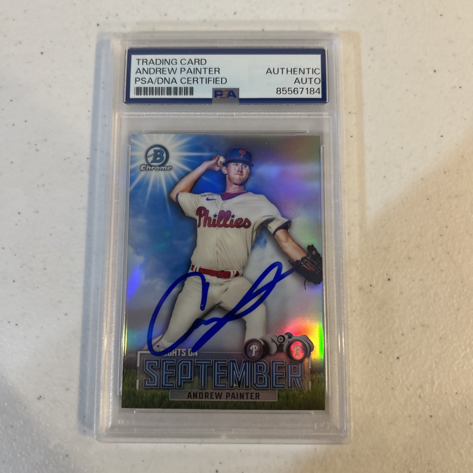 ANDREW PAINTER SIGNED AUTOGRAPH 2023 BOWMAN CHROME PSA COA SLABBED AUTO ...