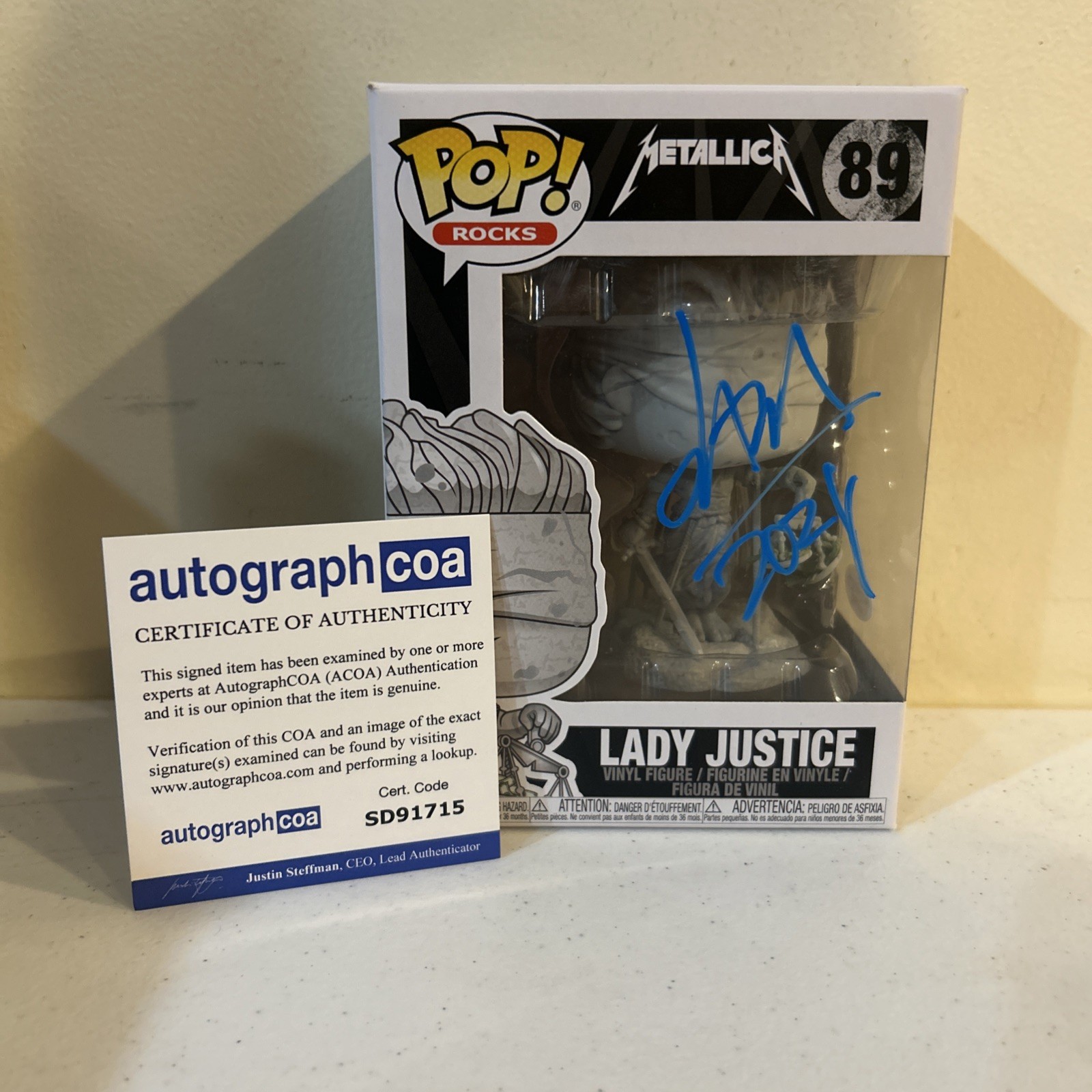 JASON NEWSTED SIGNED AUTOGRAPH LADY JUSTICE METALLICA FUNKO POP FIGURE ...