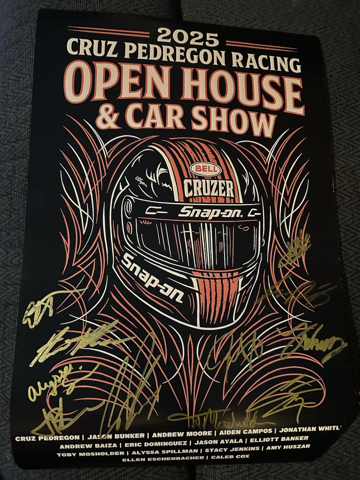 NHRA Funny Car Cruz Pedregon & Crew Signed Poster Autographed 2025 US ...
