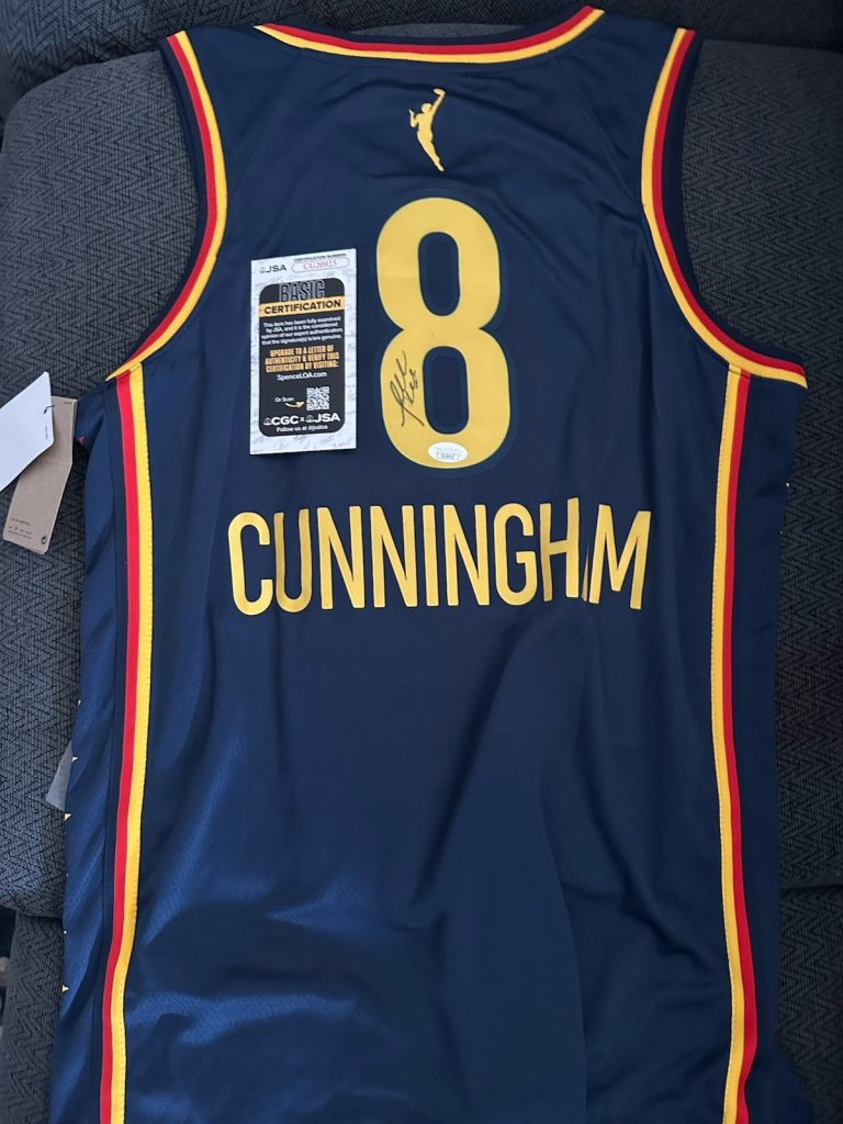 Sophie Cunningham SIGNED Indiana Fever Jersey L JSA Authentication COA ...