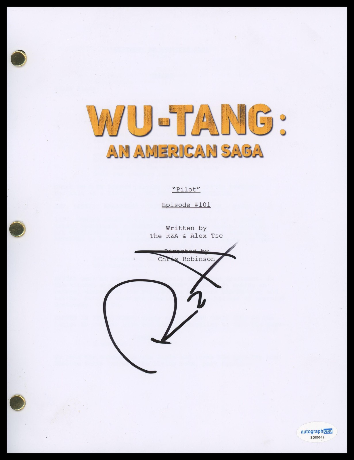 RZA "Wu-Tang: An American Saga" AUTOGRAPH Signed Full Pilot Episode ...