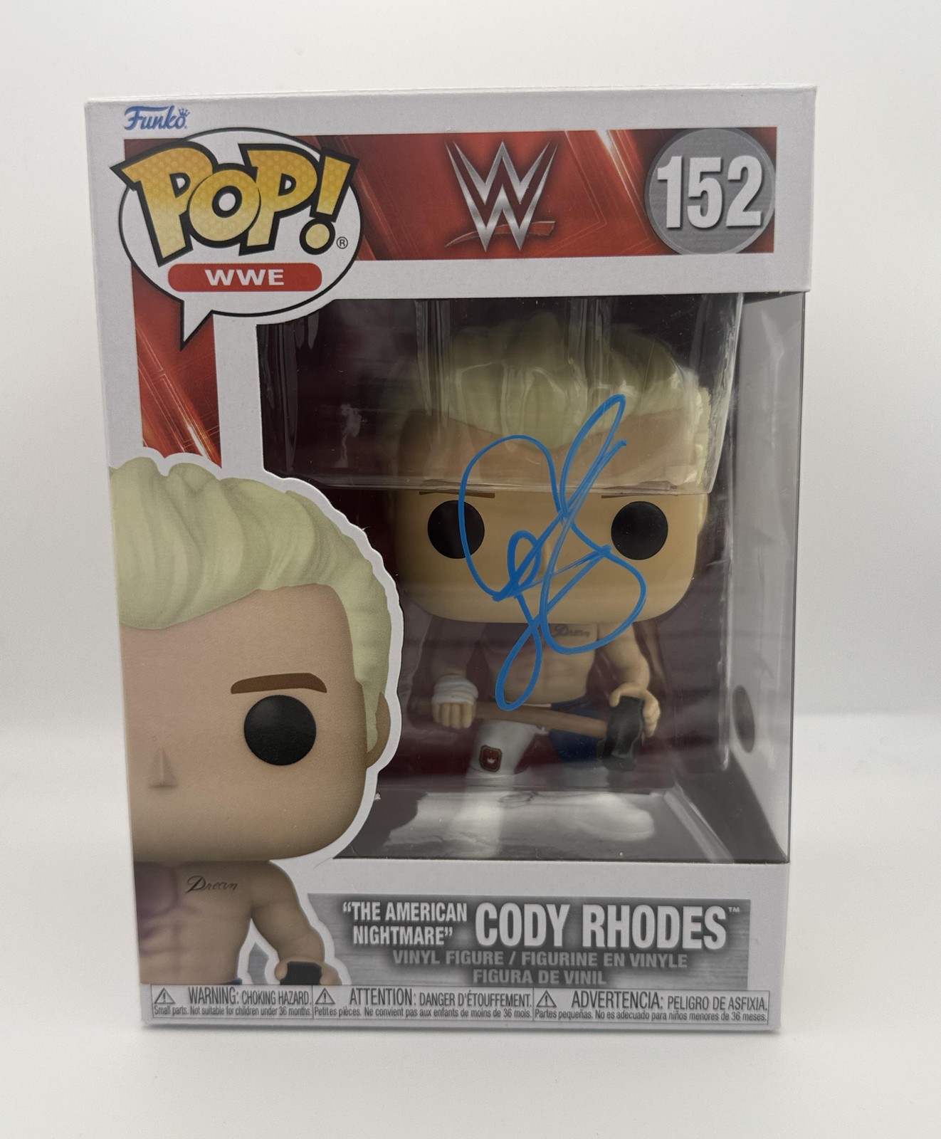 Cody Rhodes "The American Nightmare" AUTOGRAPH Signed WWE 152 Funko Pop ...