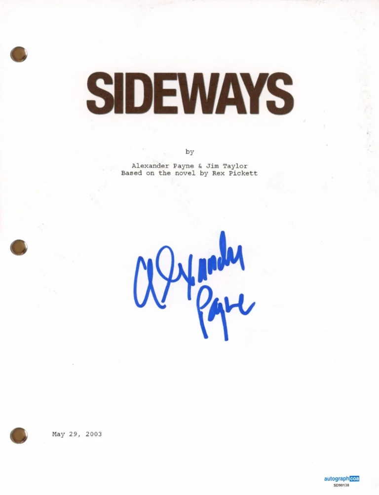 Alexander Payne "Sideways" Signed Autograph Movie Script Full Screenplay ACOA | Autographia