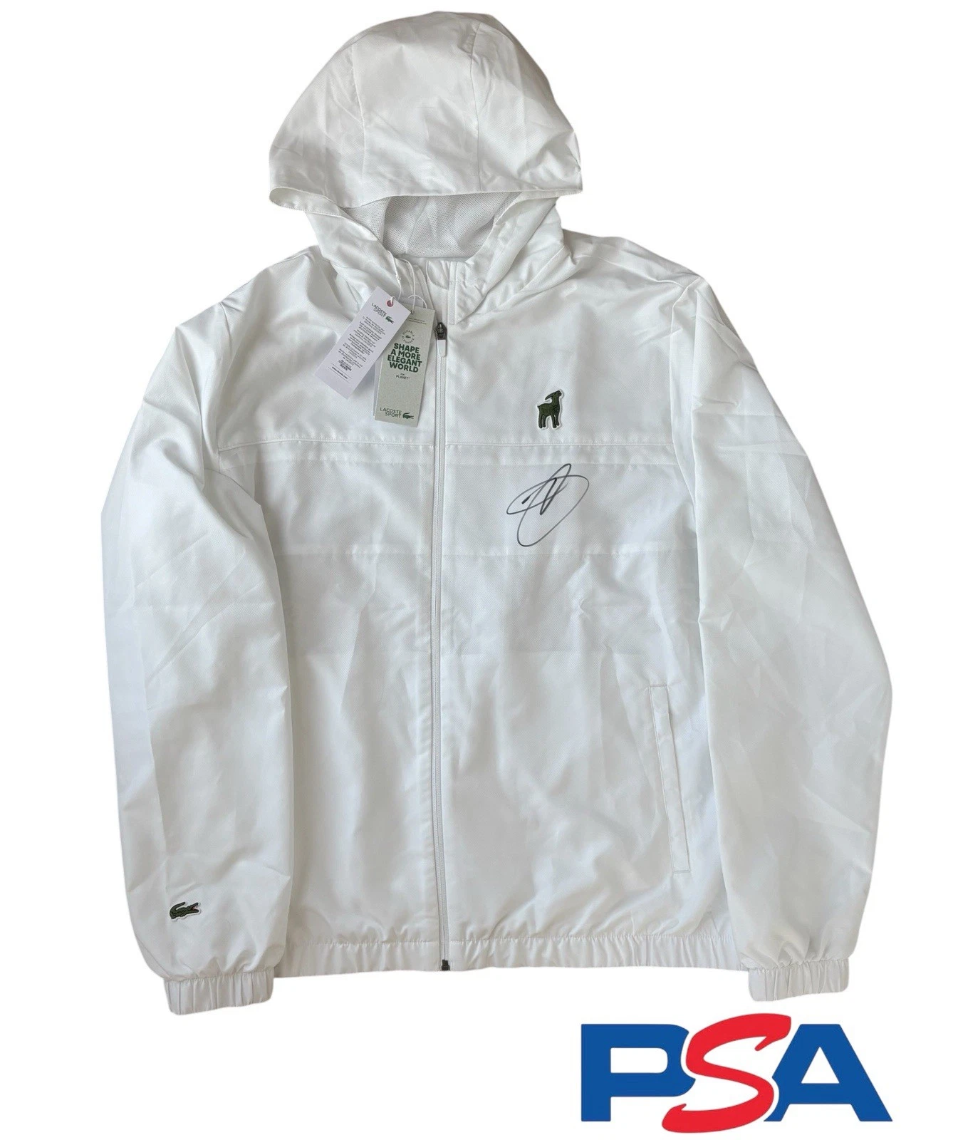 NOVAK DJOKOVIC SIGNED 2025 LACOSTE SPORT X THE GOAT COLLECTION JACKET PSA AUTO | Autographia