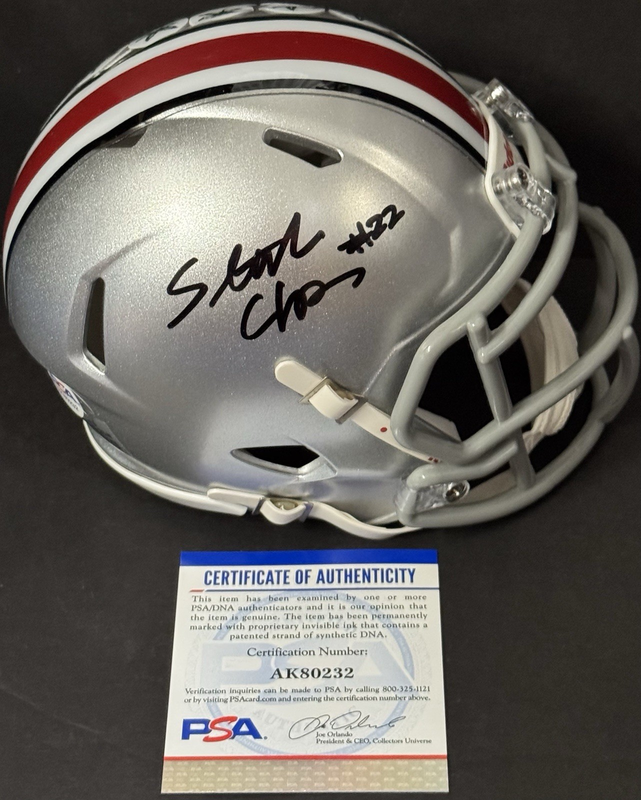 Steele Chambers Signed Autographed Ohio State Buckeyes Mini Helmet PSA ...