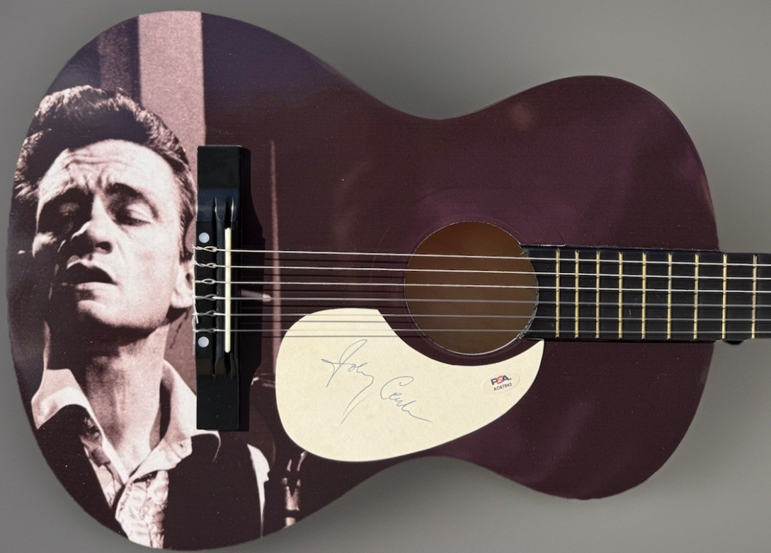 PSA/DNA Johnny Cash Signed Autographed Custom Graphics "I Walk The Line ...