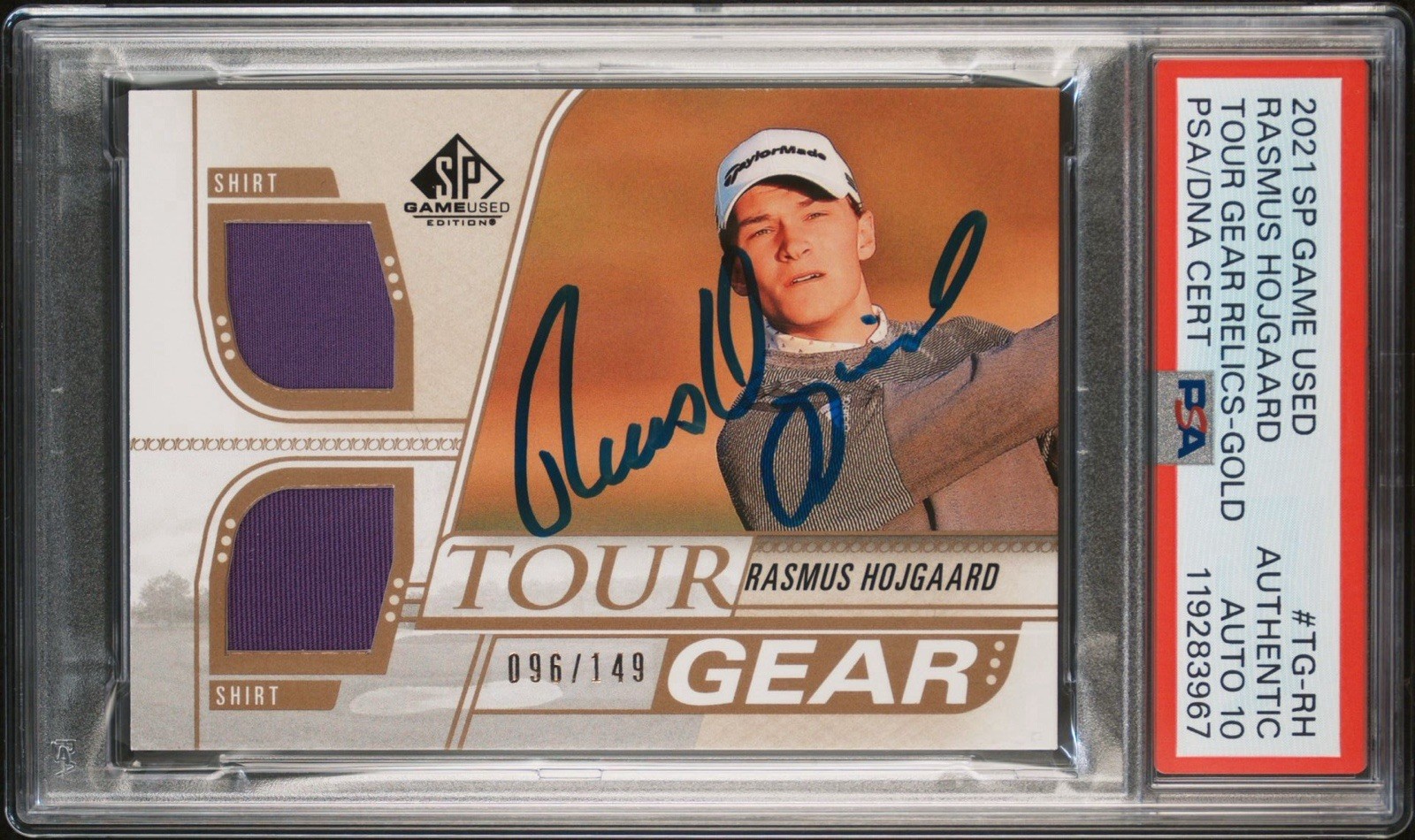 2021 SP Game Used Golf Rasmus Hojgaard Tour Gear Relic Gold /149 PSA ...