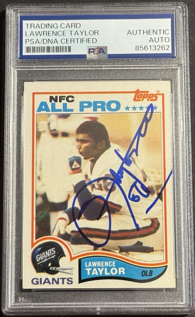 Lawrence Taylor Signed Auto 1982 Topps Rookie Card New York Giants PSA ...