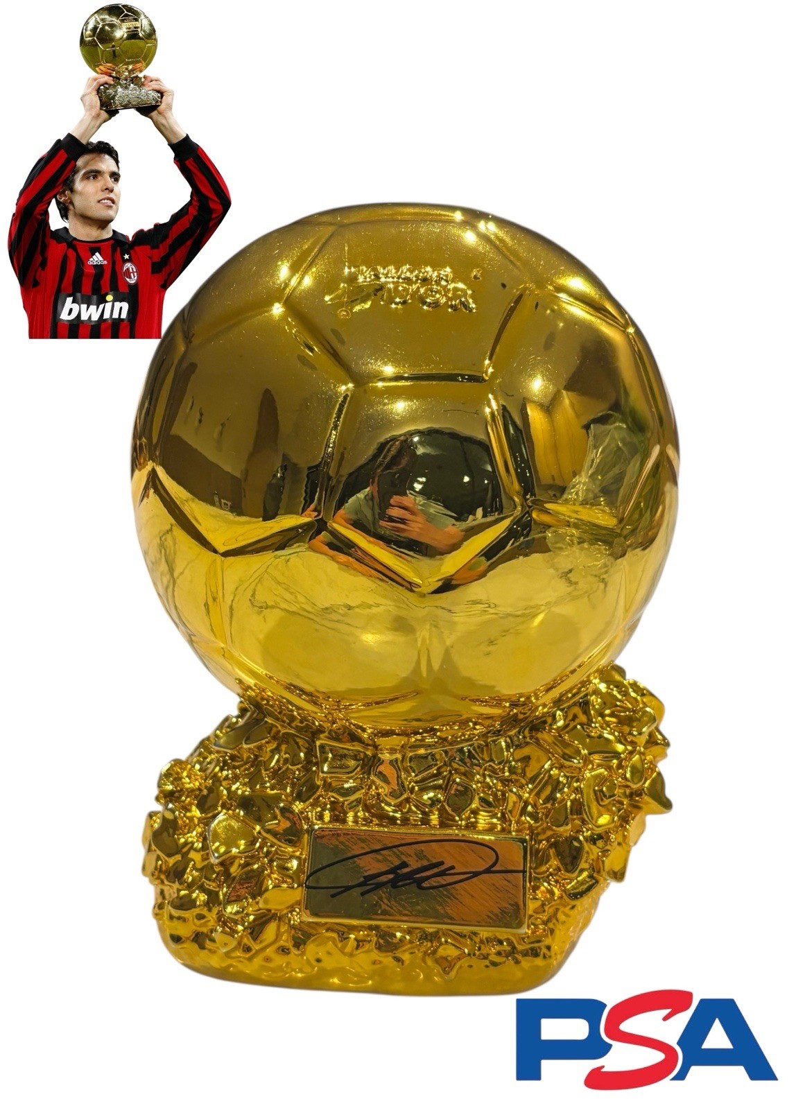 KAKA Signed Autographed Replica 2007 Ballon d'Or Award Trophy PSA AUTO ...