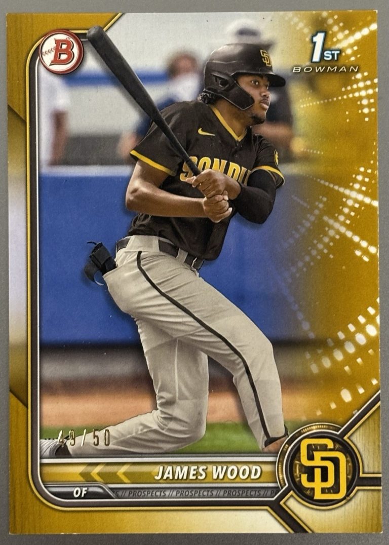 2022 Bowman Paper Prospects #BP108 James Wood Gold 1st Bowman Card #49/ ...