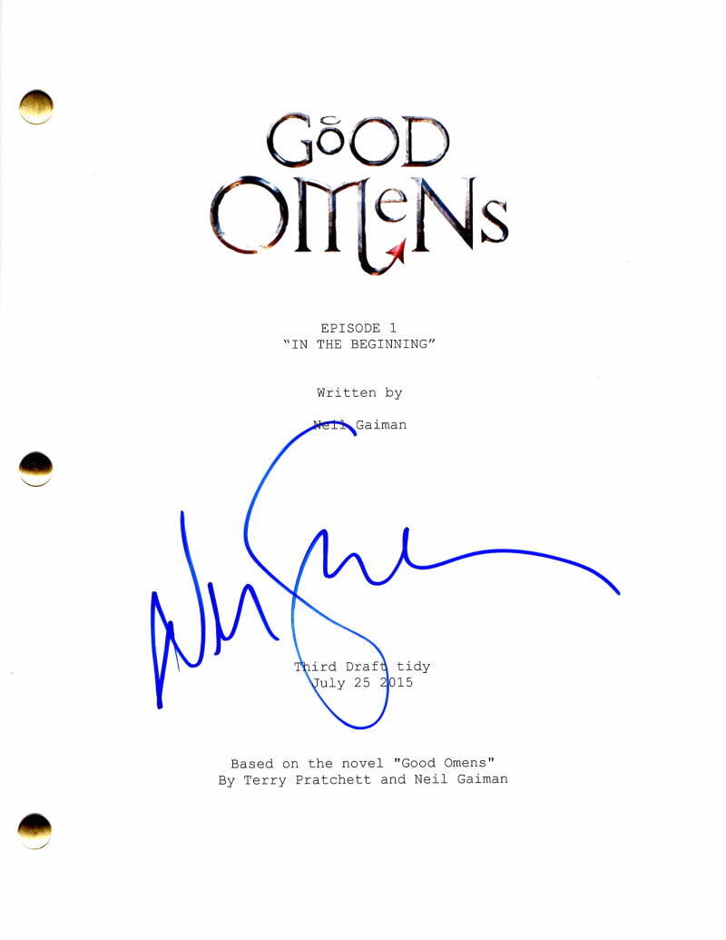 NEIL GAIMAN SIGNED AUTOGRAPH GOOD OMENS PILOT SCRIPT - AMERICAN GODS ...