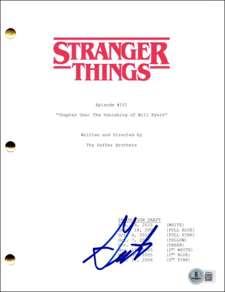 Gaten Matarazzo Signed Autograph Stranger Things Pilot Script ...