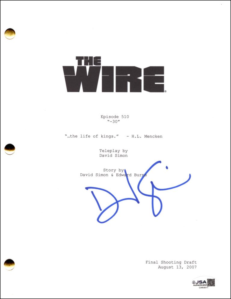 David Simon Signed Autograph The Wire Series Finale Script Screenplay w ...
