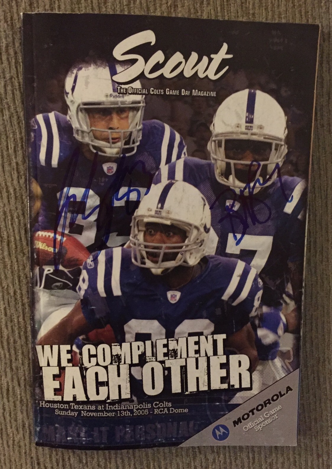 Reggie Wayne & Brandon Stokley Signed Indianapolis Colts Scout Program ...