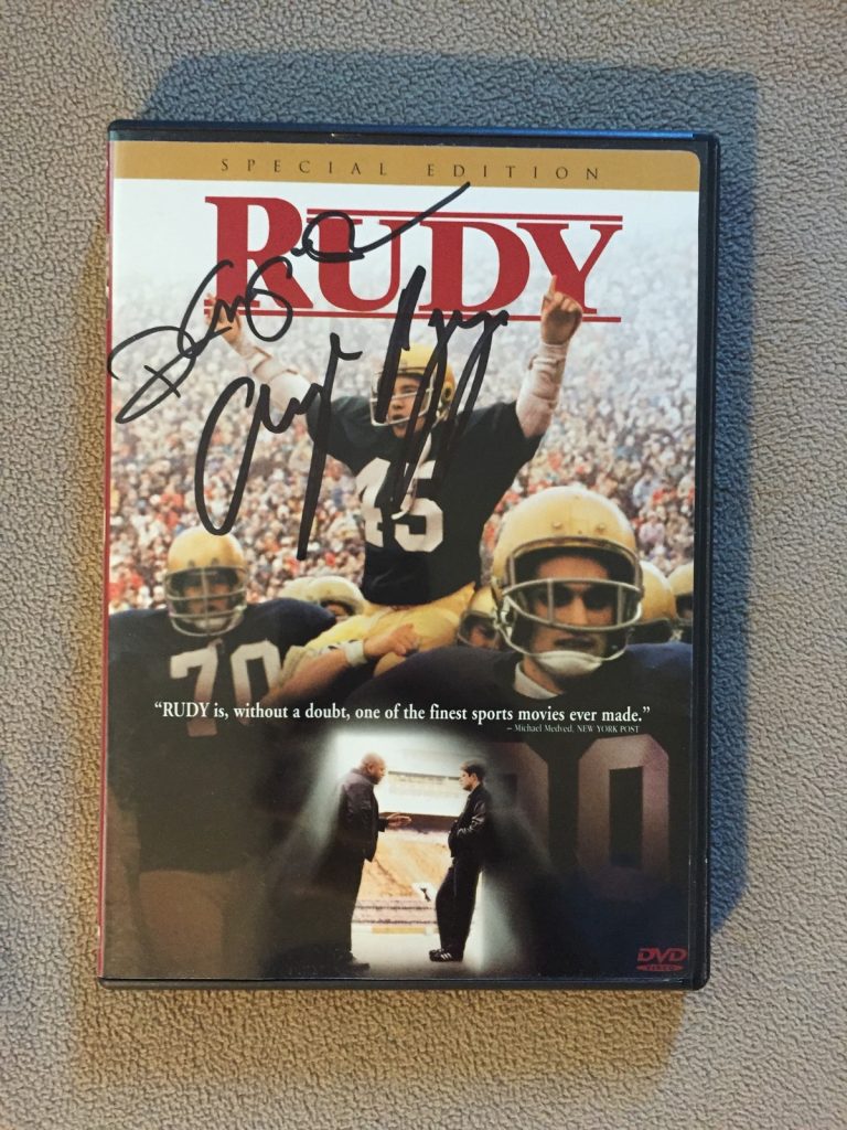 Angelo Pizzo & David Anspaugh Signed Rudy Movie DVD Autographed Notre ...