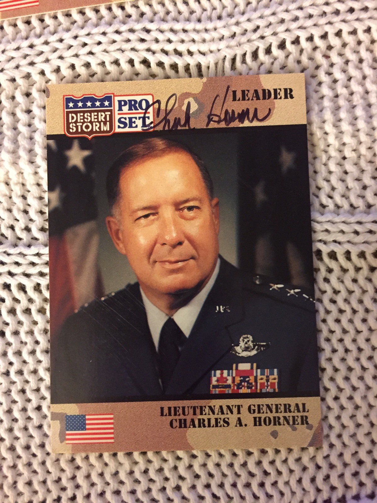 Chuck Horner Signed Trading Card Pro Set Desert Storm | Autographia