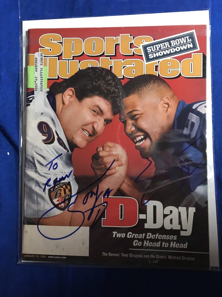 Tony Siragusa & Michael Strahan Signed Sports Illustrated Magazine ...