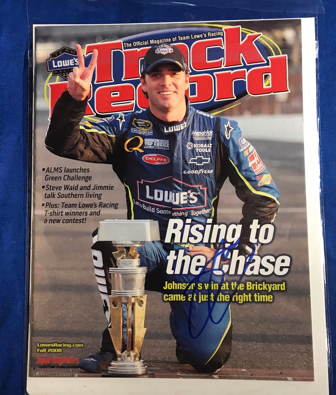 Jimmie Johnson Signed Lowes Track Record Magazine Autographed | Autographia