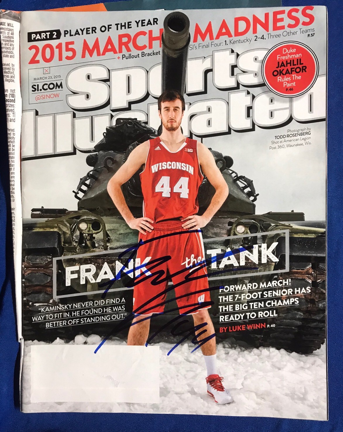 Frank Kaminski Signed Sports Illustrated Magazine Autographed No Label ...