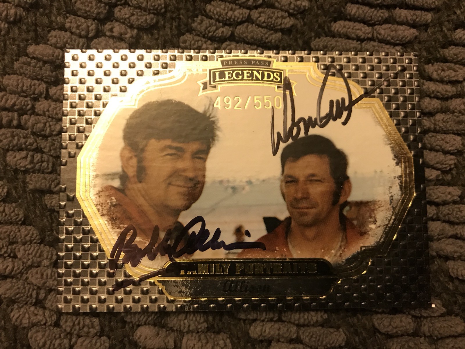 Signed Card Indy 500 Indianapolis Bobby Donnie Allison Nascar Press ...