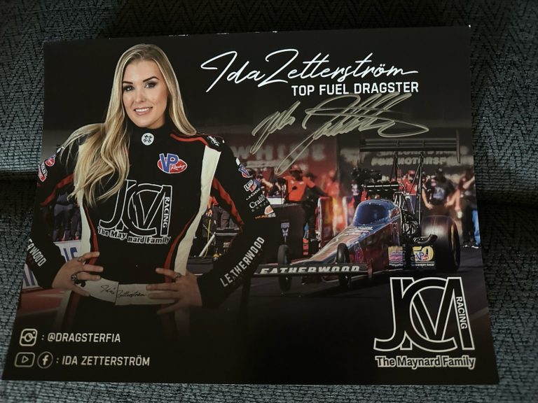 Ida Zetterstrom Signed Promo Hero Card Nhra Drag Racing Autographed ...