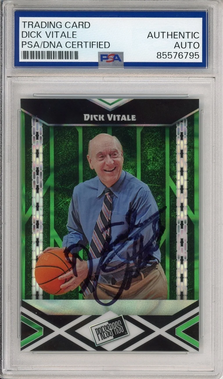 2024 LEAF PRESS PASS DICK VITALE SIGNED 1/1 PROOF CARD PSA DNA COA ...