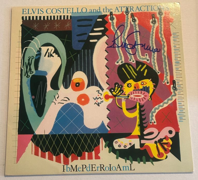 ELVIS COSTELLO Signed Imperial Bedroom LP ALBUM COVER Beckett Auth (BAS ...