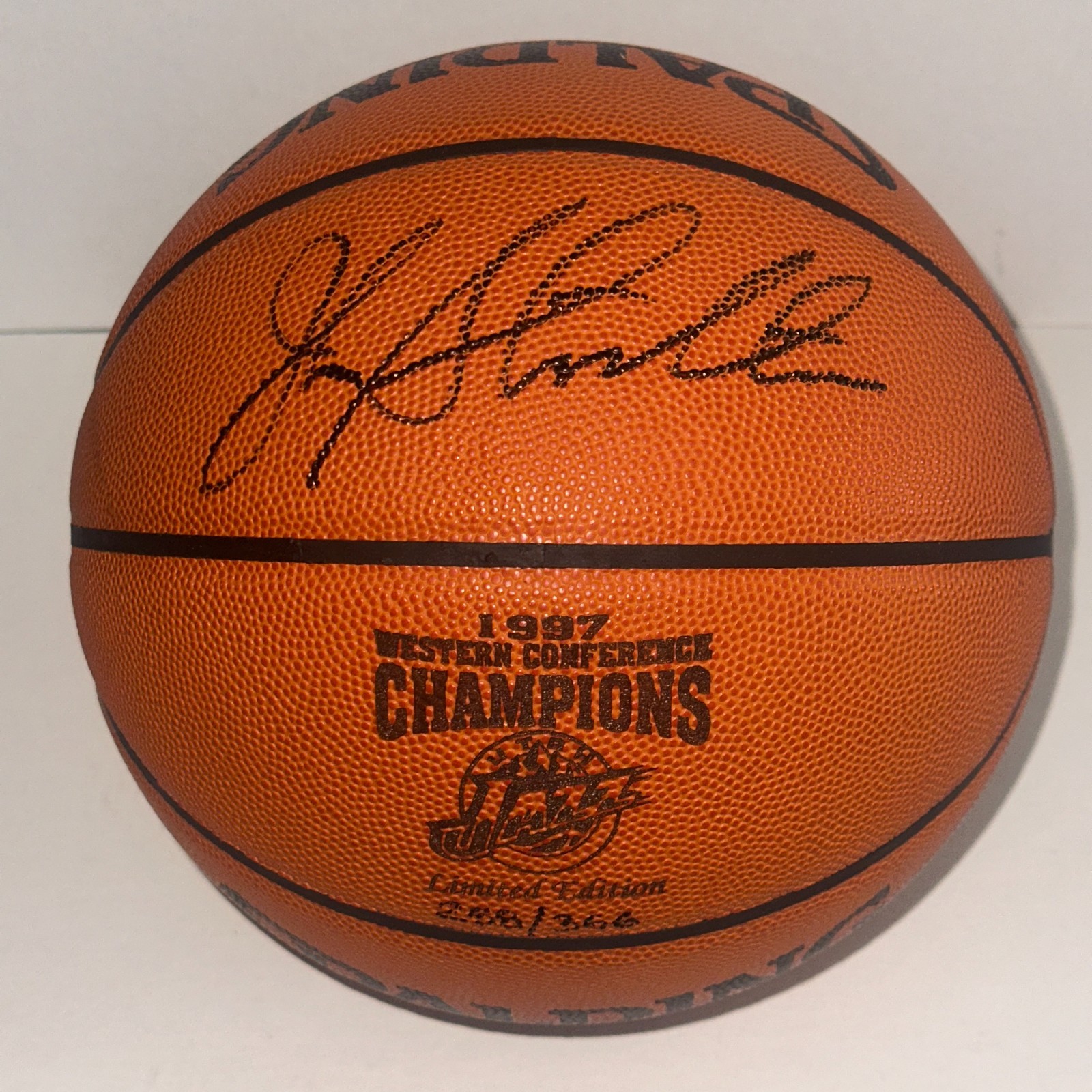 JOHN STOCKTON (Jazz) Signed Spalding GAME BASKETBALL (Stern) Beckett ...