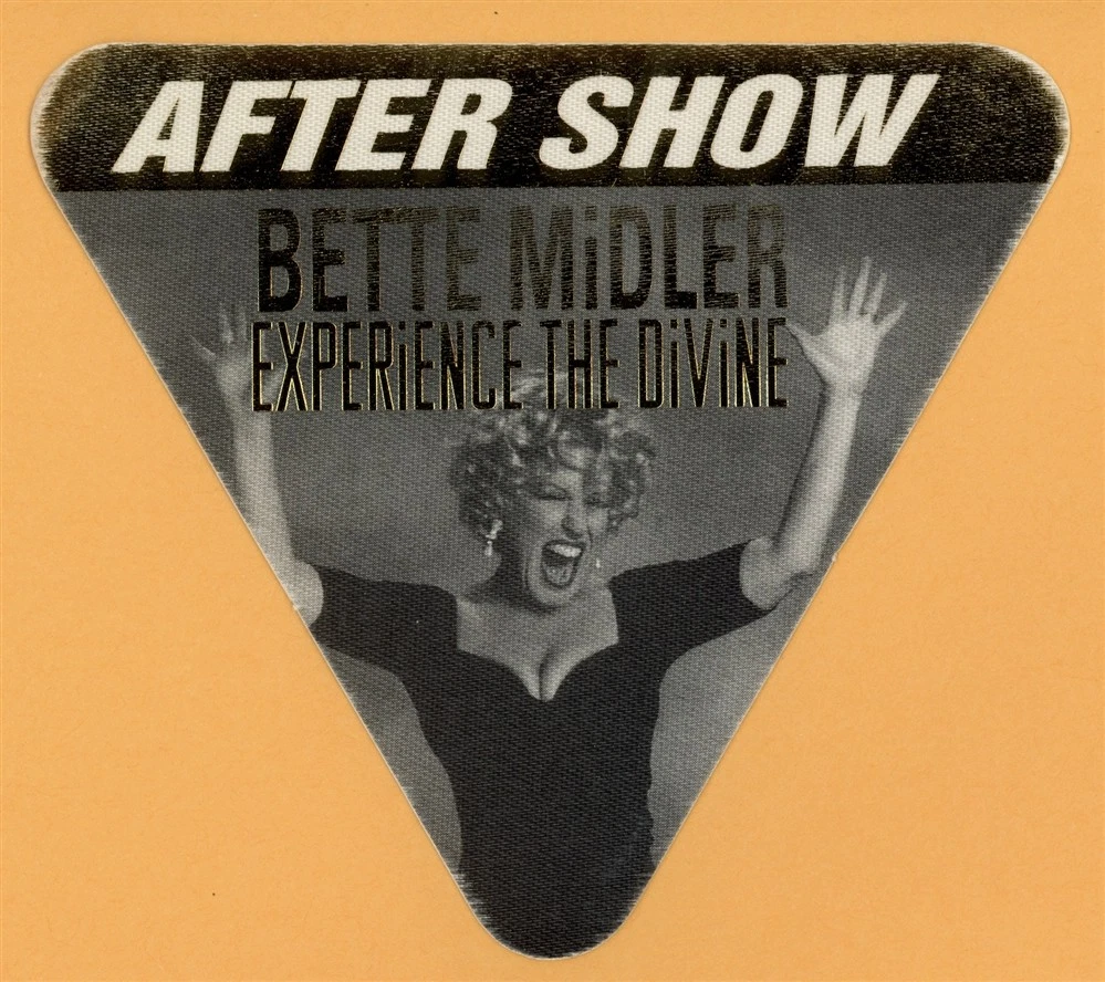 Bette Midler 1993 Experience the Divine Tour AFTER SHOW Backstage Pass ...
