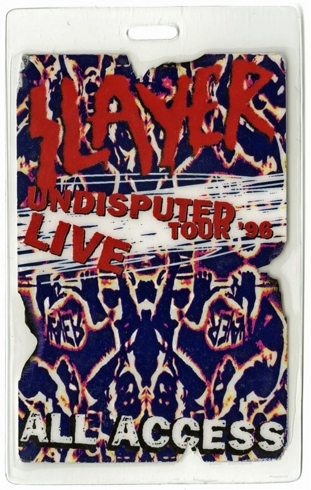 Slayer 1996 Concert Laminate Backstage Pass Undisputed Tour All Access ...
