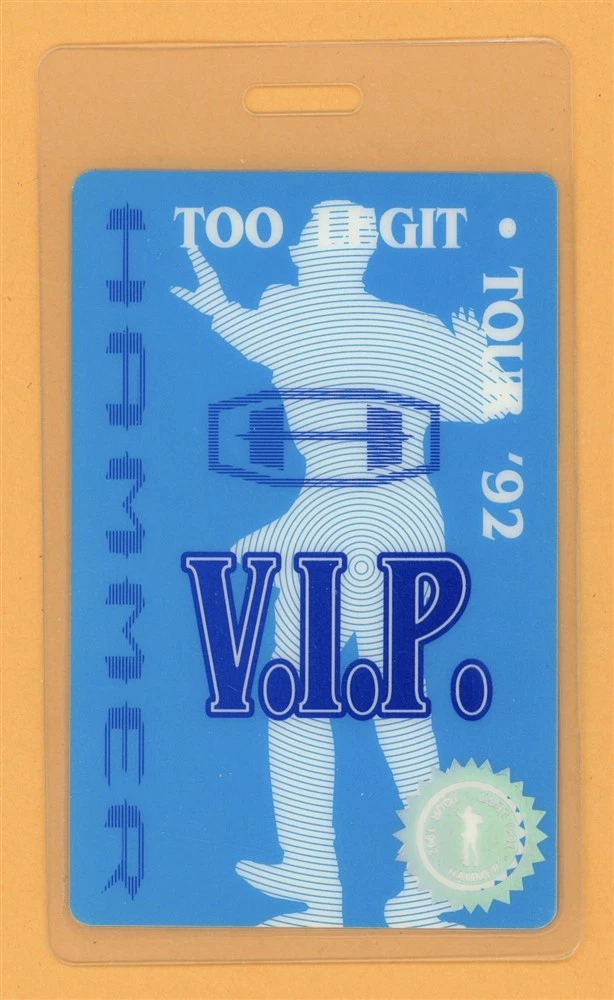 MC Hammer 1992 Too Legit Tour VIP Laminated Backstage Pass | Autographia