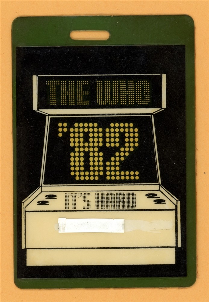 The Who 1982 It's Hard Tour Laminated Backstage Pass | Autographia