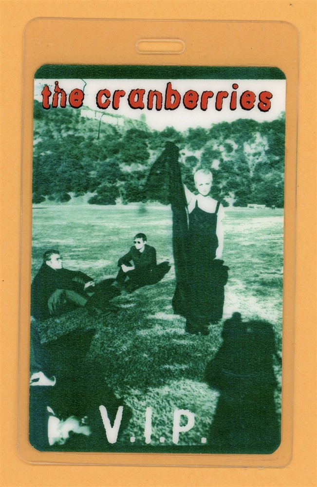 The Cranberries 1995 No Need to Argue Tour VIP Laminated Backstage Pass ...