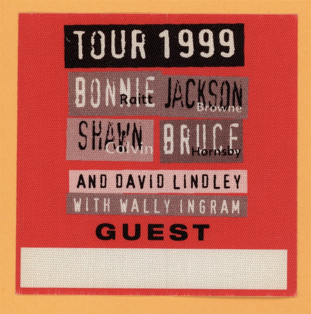 Bonnie Raitt 1999 Jackson Browne Concert Tour GUEST Backstage Pass ...