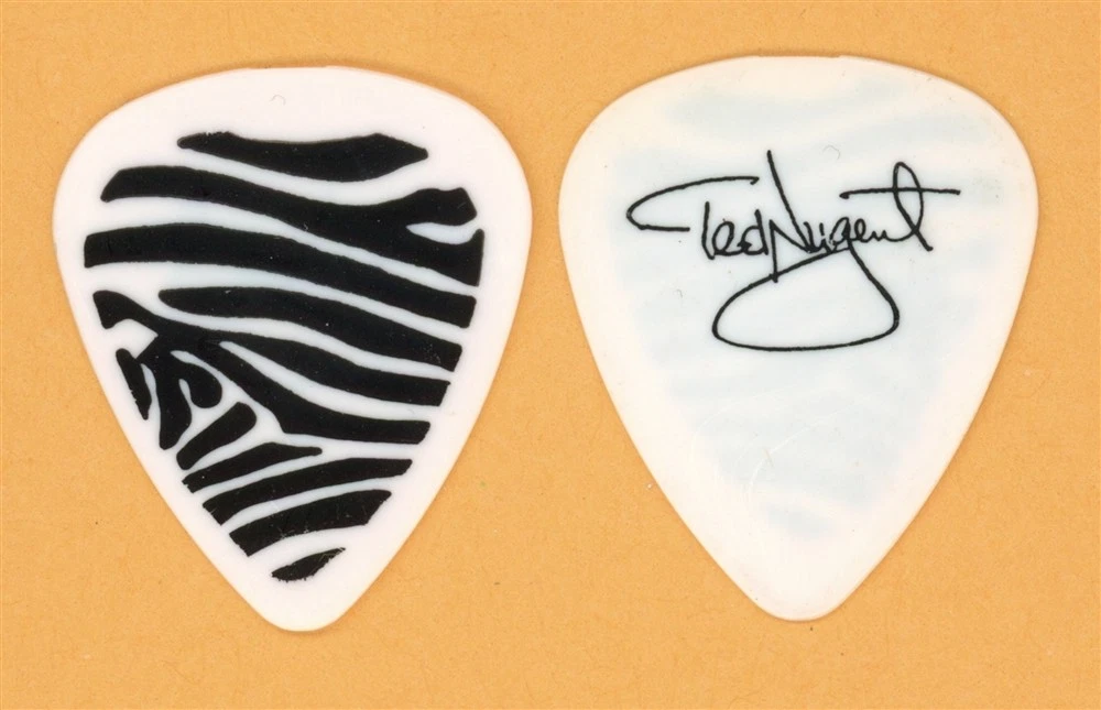 Ted Nugent Zebra Stripe Vintage Guitar Pick - 1988 Lick 'Em Tour ...