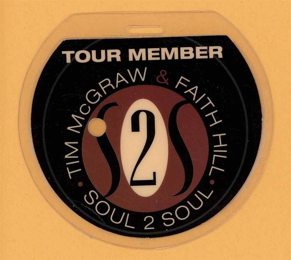 Tim McGraw & Faith Hill Soul 2 Soul Tour Laminated Backstage Pass ...