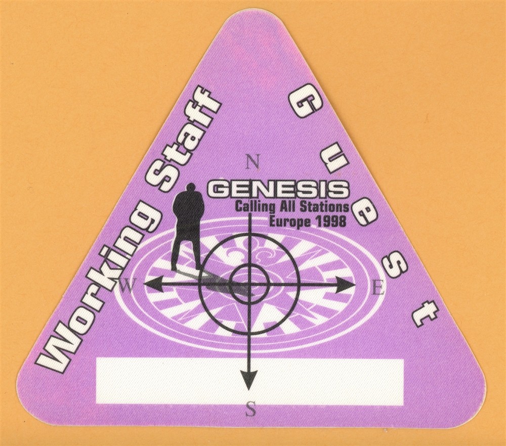 Genesis 1998 Calling All Stations Concert Tour WORKING Backstage Pass ...