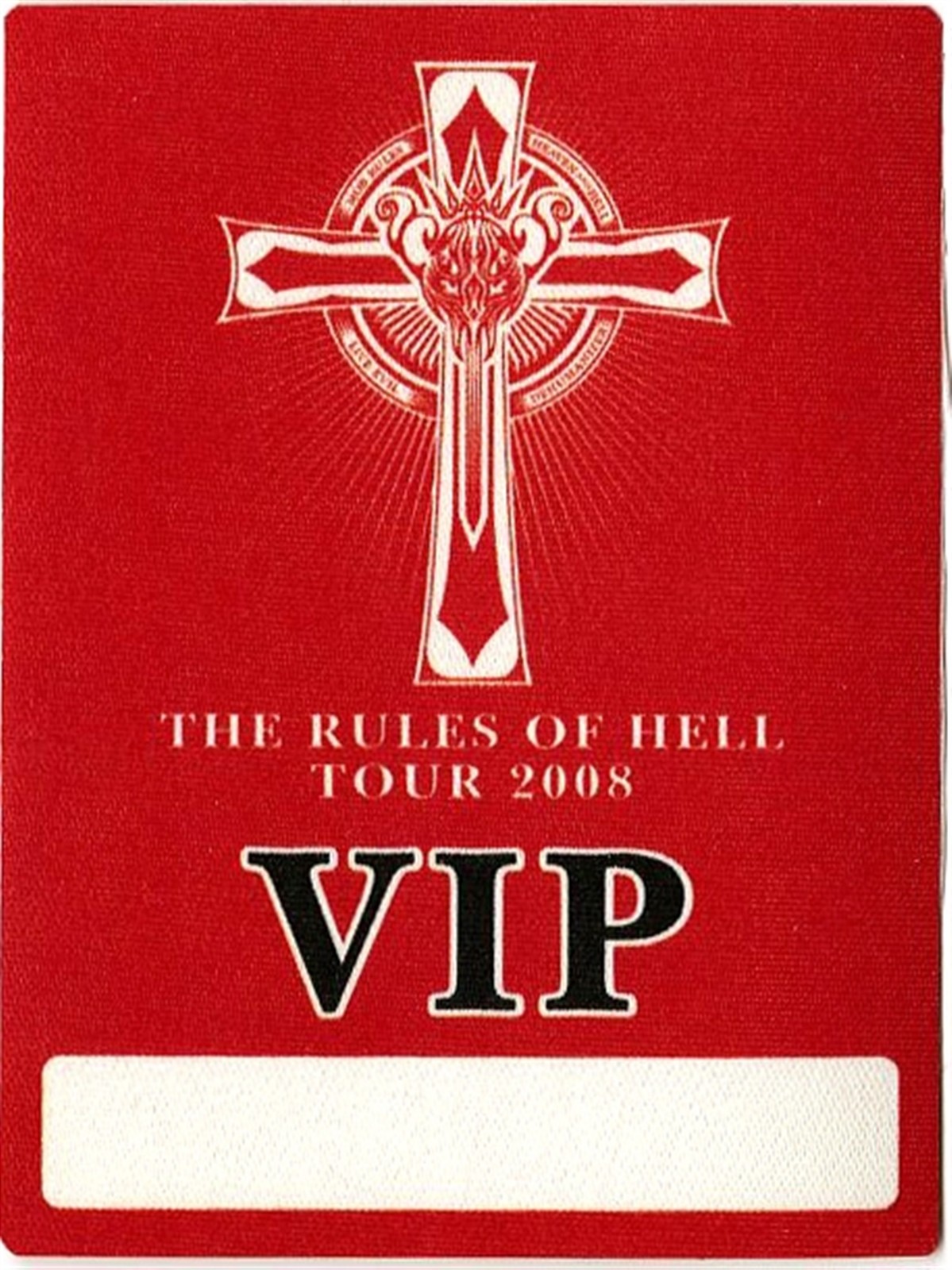 Black Sabbath 2008 The Rules of Hell Concert Tour VIP Backstage Pass ...