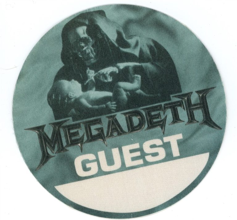 Megadeth 1994 Youthanasia Tour GUEST TEAL Backstage Pass | Autographia