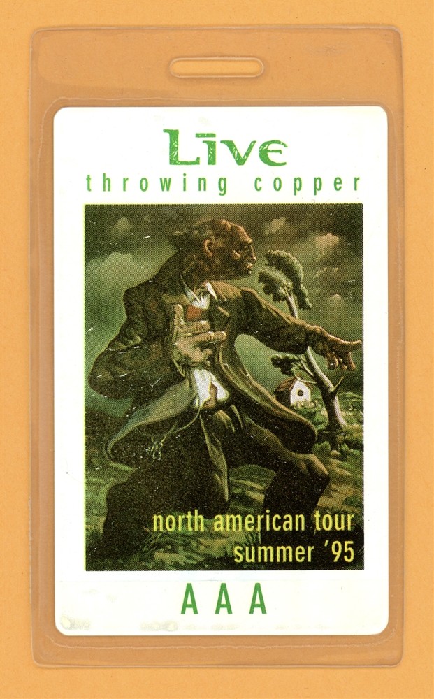 +Live+ 1995 Throwing Copper Tour AAA Laminated Backstage Pass | Autographia