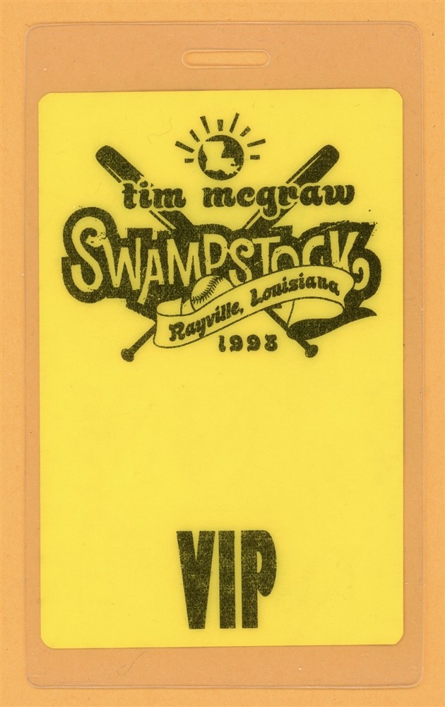 Tim McGraw 1993 Swampstock Tour VIP Laminated Backstage Pass | Autographia