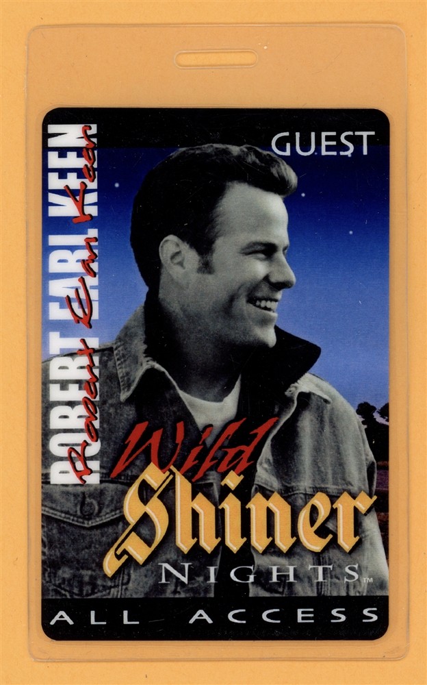 Robert Earl Keen 1999 Wild Nights Tour Guest Laminated Backstage Pass ...