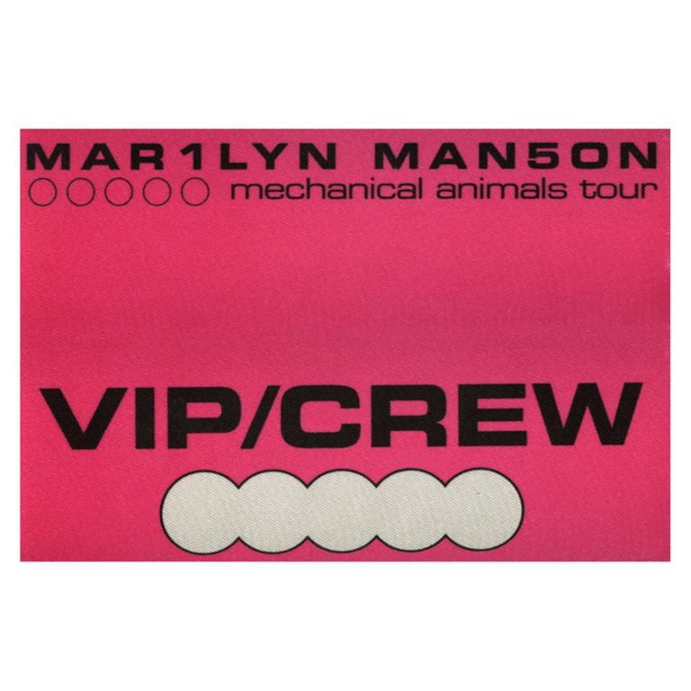 Marilyn Manson 1998 Mechanical Animals Concert Tour VIP Backstage Pass | Autographia
