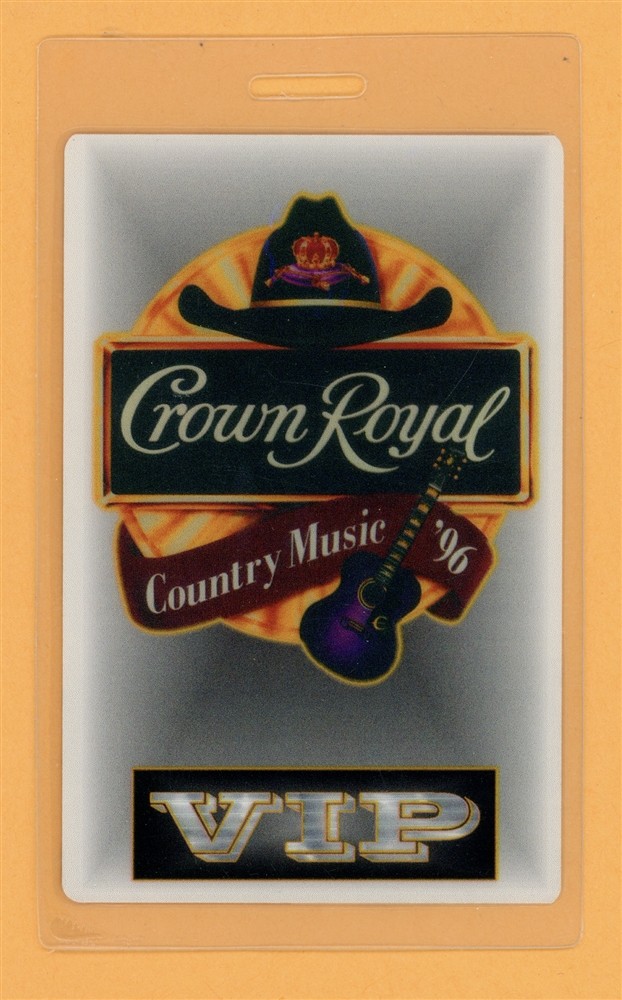 Crown Royal Country 1996 Tour VIP Laminated Backstage Pass | Autographia
