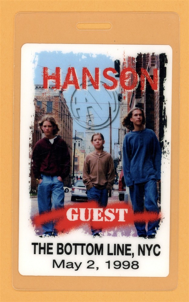 Hanson 1998 Tour NYC Guest Laminated Backstage Pass | Autographia