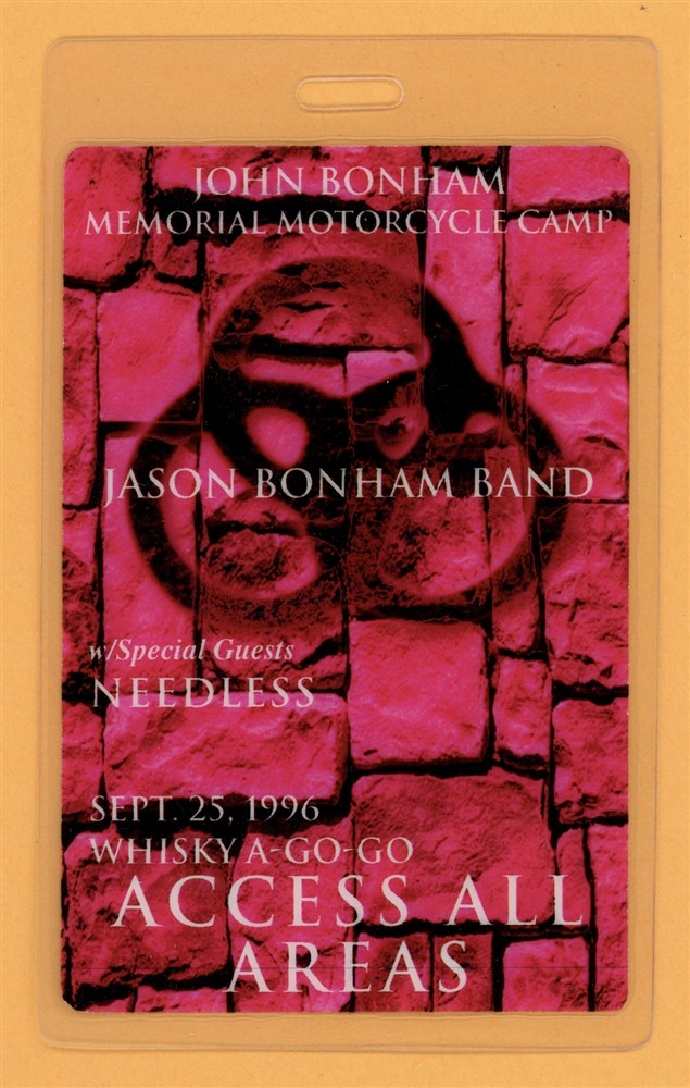 Jason Bonham 1996 Tour AAA Laminated Backstage Pass - John Bonham ...