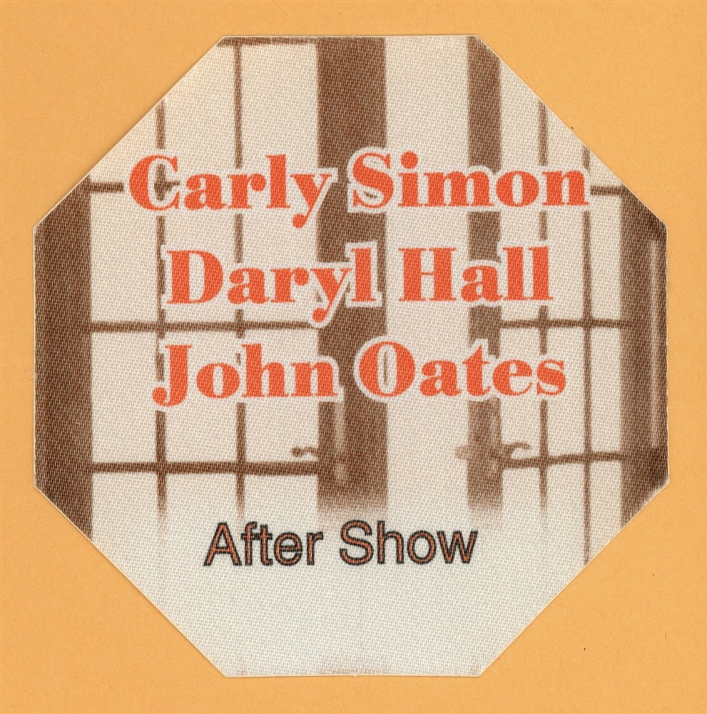 Hall & Oates 1995 Carly Simon Concert Tour AFTER SHOW Backstage Pass ...