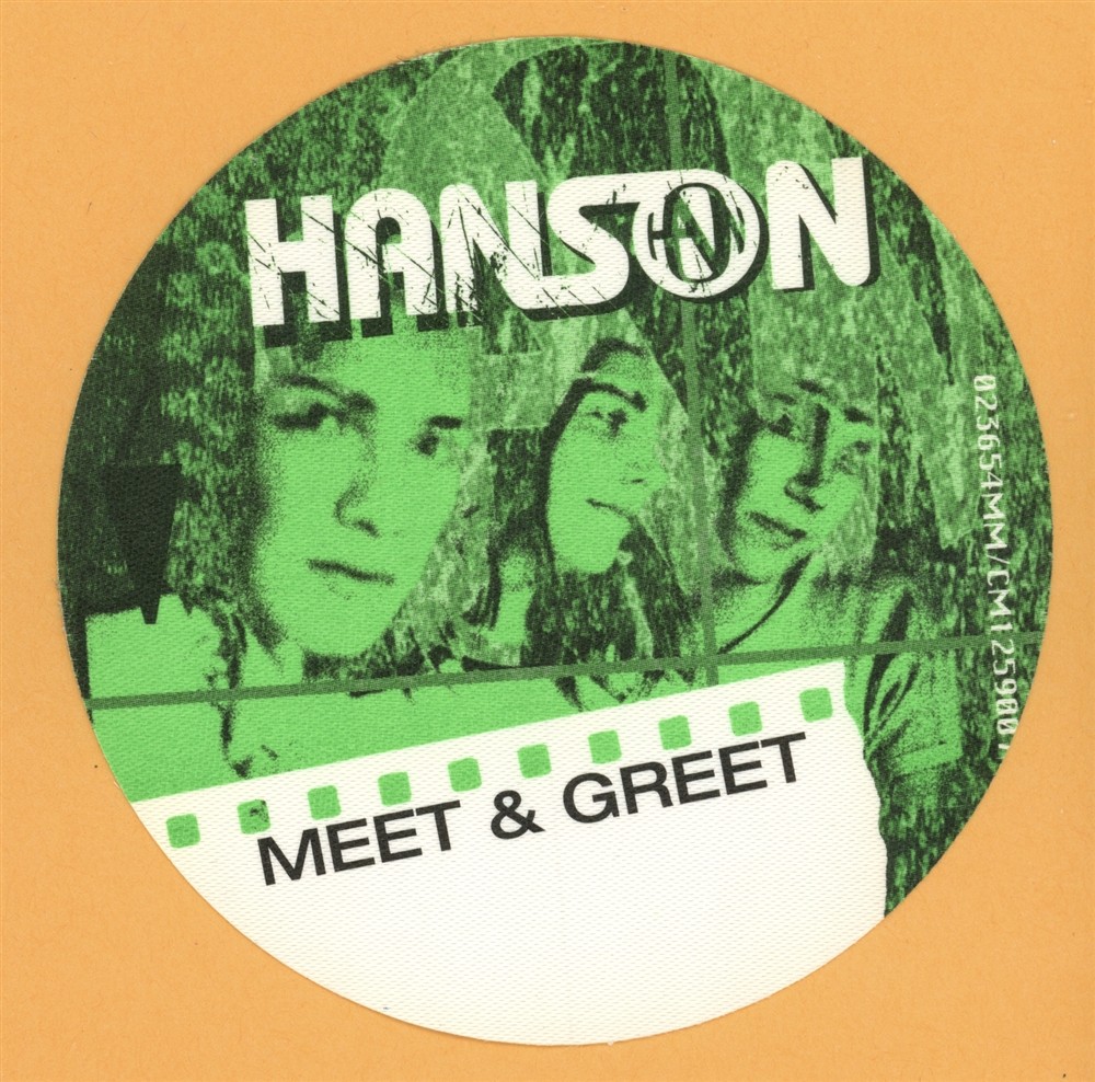 Hanson 2000 This Time Around Concert Tour Meet & Greet Backstage Pass ...