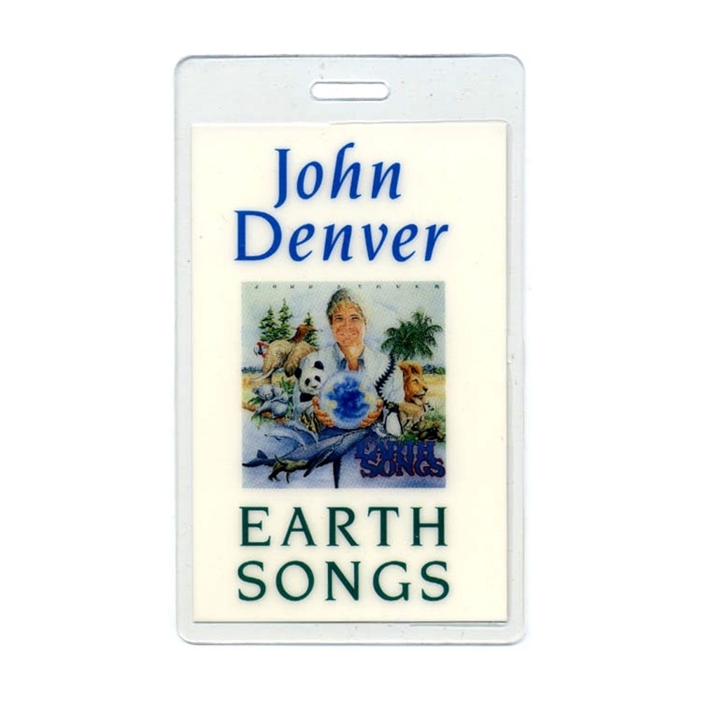 John Denver 1990 Laminated Backstage Pass Earth Songs Tour Vintage ...